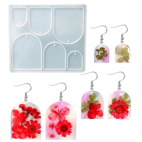 CEORPER Earring Mold Crystal Resin Epoxy Round Ovals Arch Mold Handmade ...