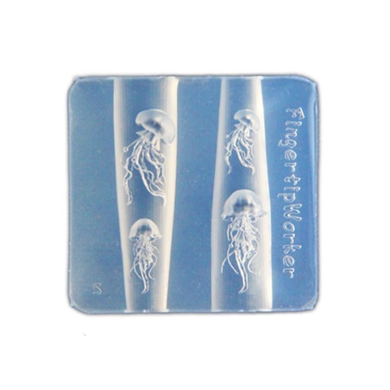 CEORPER Easy Release Silicone Nail Stamp Mold Professional Jellyfish ...