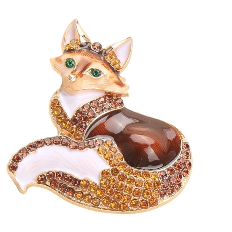 CEORPER Elegant Enamel Brooch Rhinestones Detailing Color Option For ...