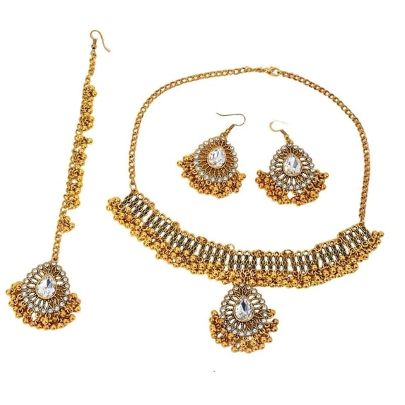 CEORPER Fashionable Hollow Out Drop Shape Necklace Headpiece And ...