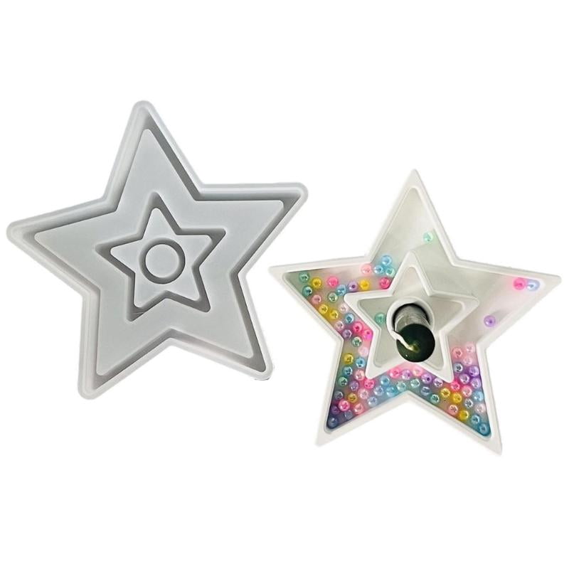 CEORPER Flexible Five Pointed Star Candle Holders Molds For Resin Soap ...