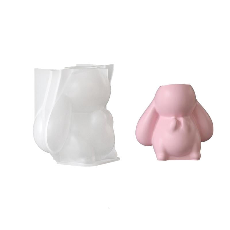 CEORPER Flexible Handmade Mold Rabbit Shape Candle Holder Moulds ...
