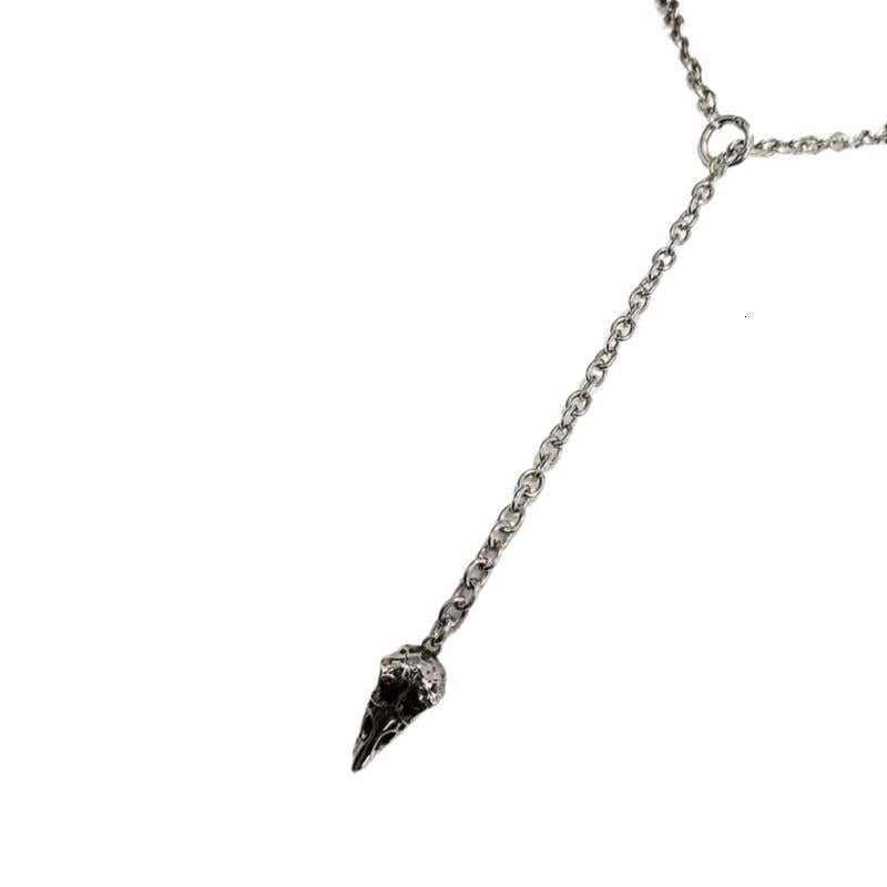 CEORPER Gothic Style Sliding Chain Jewelry Crow Charm Necklace Metal ...