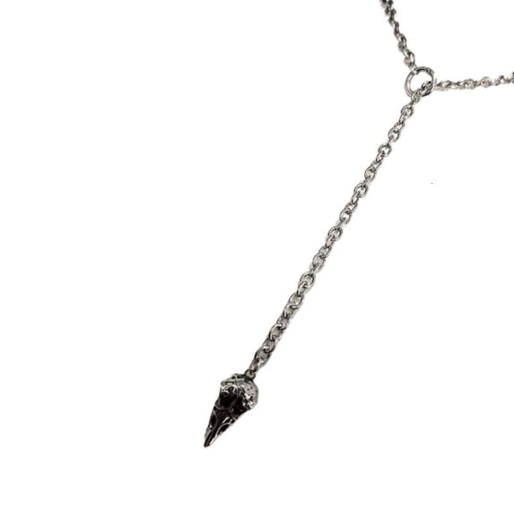 CEORPER Gothic Style Sliding Chain Jewelry Crow Charm Necklace Metal ...