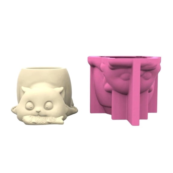 CEORPER Handcraft Cats Vase Silicone Mould for Epoxy Resin and Plaster ...