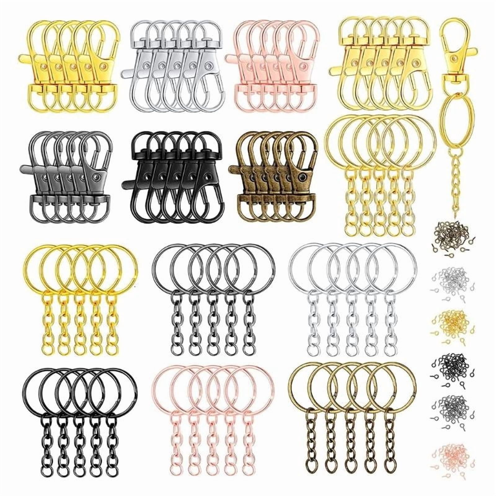 CEORPER Lobster Claw Clasps Keyring with Chain Split Rings 180Pcs Screw ...