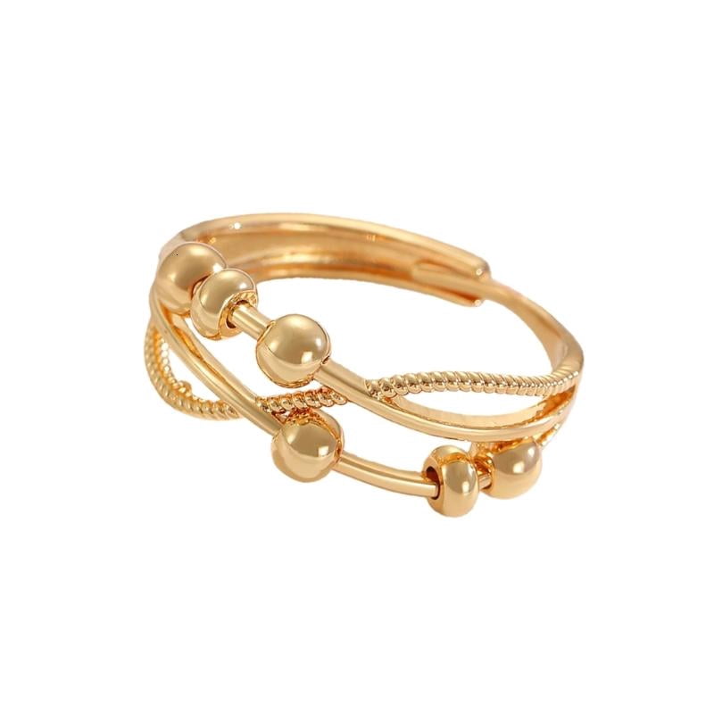 CEORPER Luxury Rotatable Bead Open Ring Women's Accessory with Opening ...