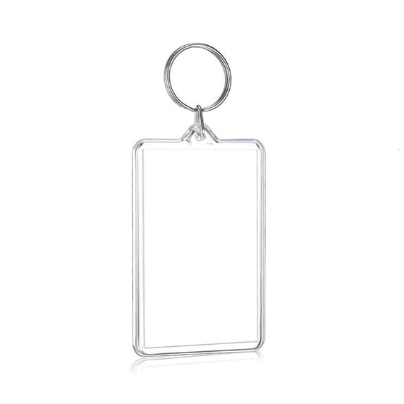 CEORPER Rectangle Shapes Plastic Keychain Picture Frame Keyring with ...