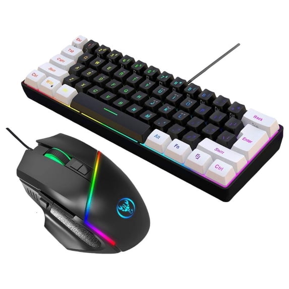 CEORPER Small USB Wire Keyboard With LED Gaming Mouse For Home Office ...