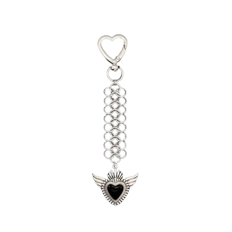 CEORPER Stylish Heart Pendant Keychain Elegant Love Shaped Keyring Bag ...
