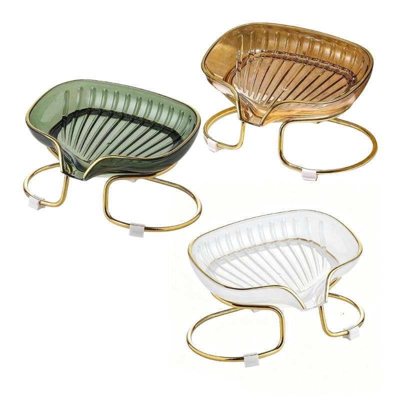 CEORPER Transparents Soap Holders Auto Drain Soap Dishes Shower Sponges ...