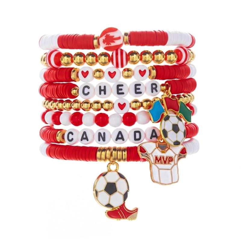 CEORPER Trendy Elastic Sports Bracelet Set For Showing Team Pride ...