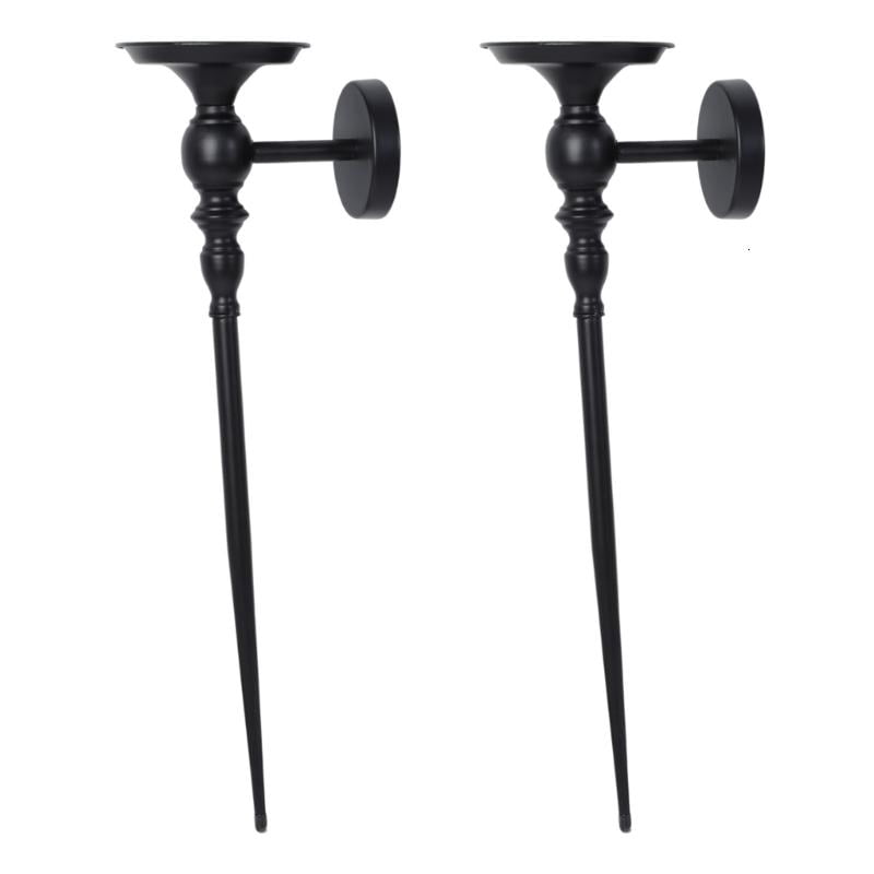 CEORPER Vintage Black Wall Mounted Candle Sconces Holder Set for ...