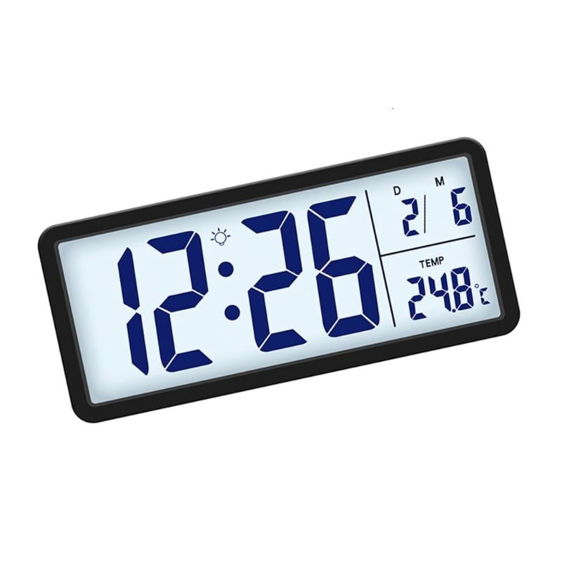 CEORPER Wall Mount Large Digital Clock With Date Night Light For Living ...