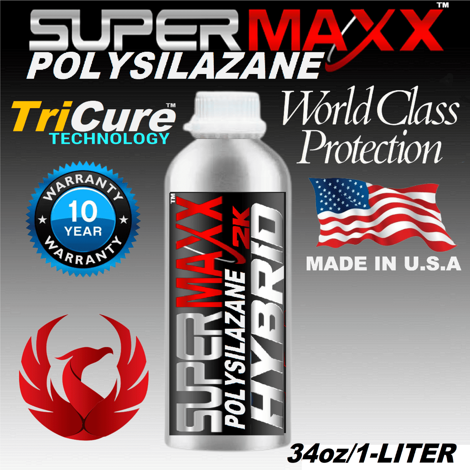 CERAMIC CAR COATING HIGH STRENGTH HYBRID TRICURE POLYSILAZANE-34oz ...