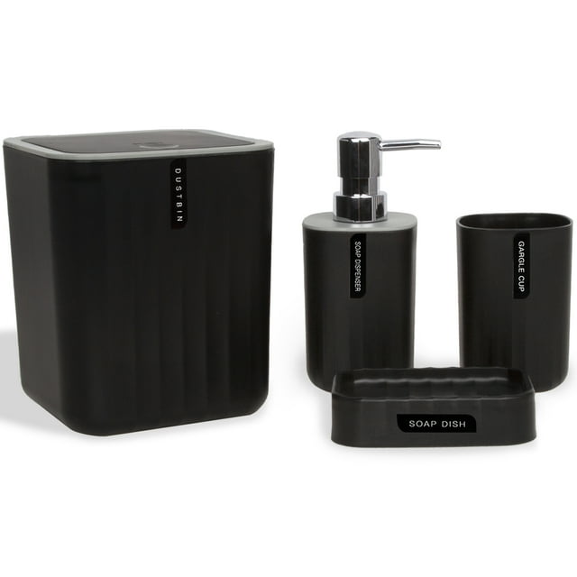 Cerbior Bathroom 4 Piece Accessories Set Bathroom Decor Set Soap Dish