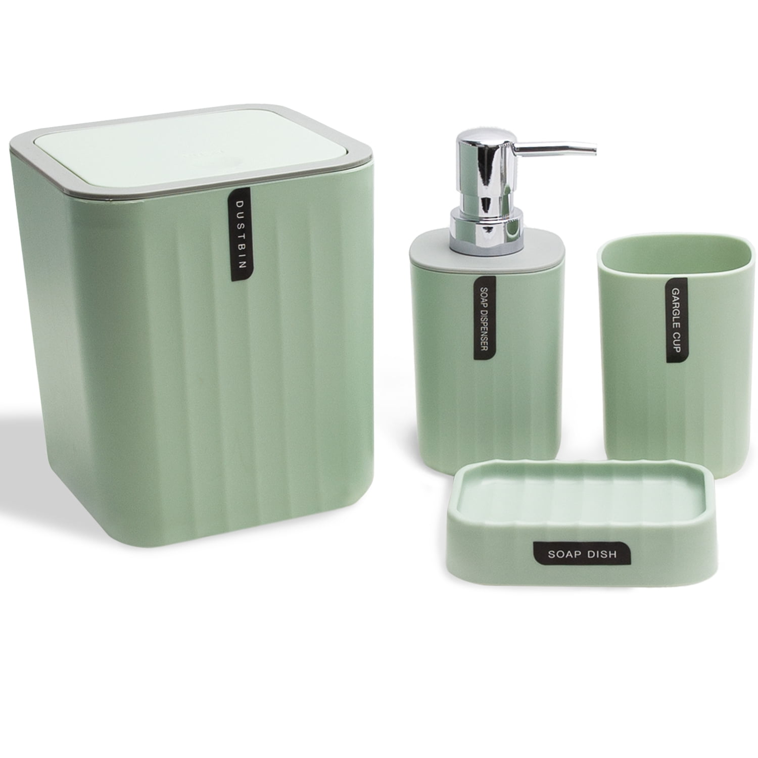 Cerbior 4 Piece Bathroom Accessories Set Soap Dispenser Toothbrush