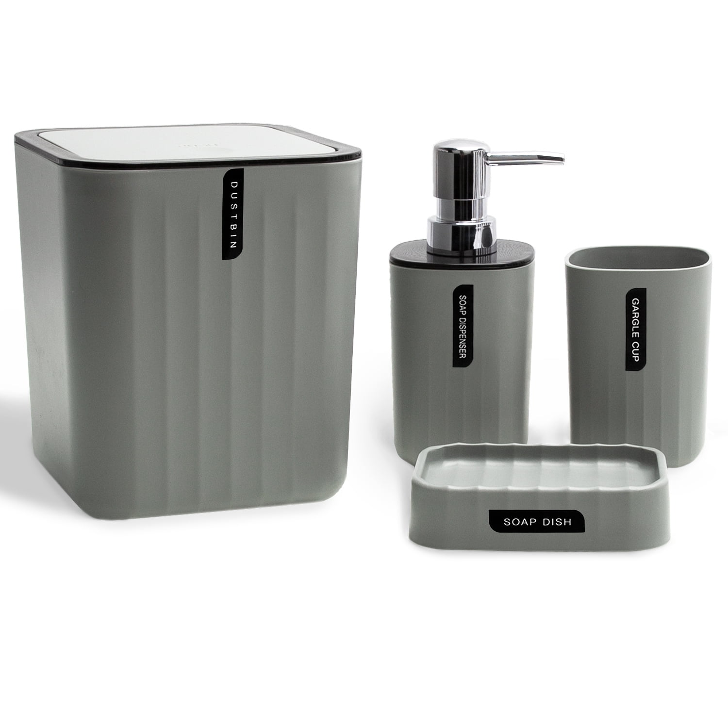 Cerbior 4 Piece Bathroom Accessories Set Soap Dispenser Toothbrush