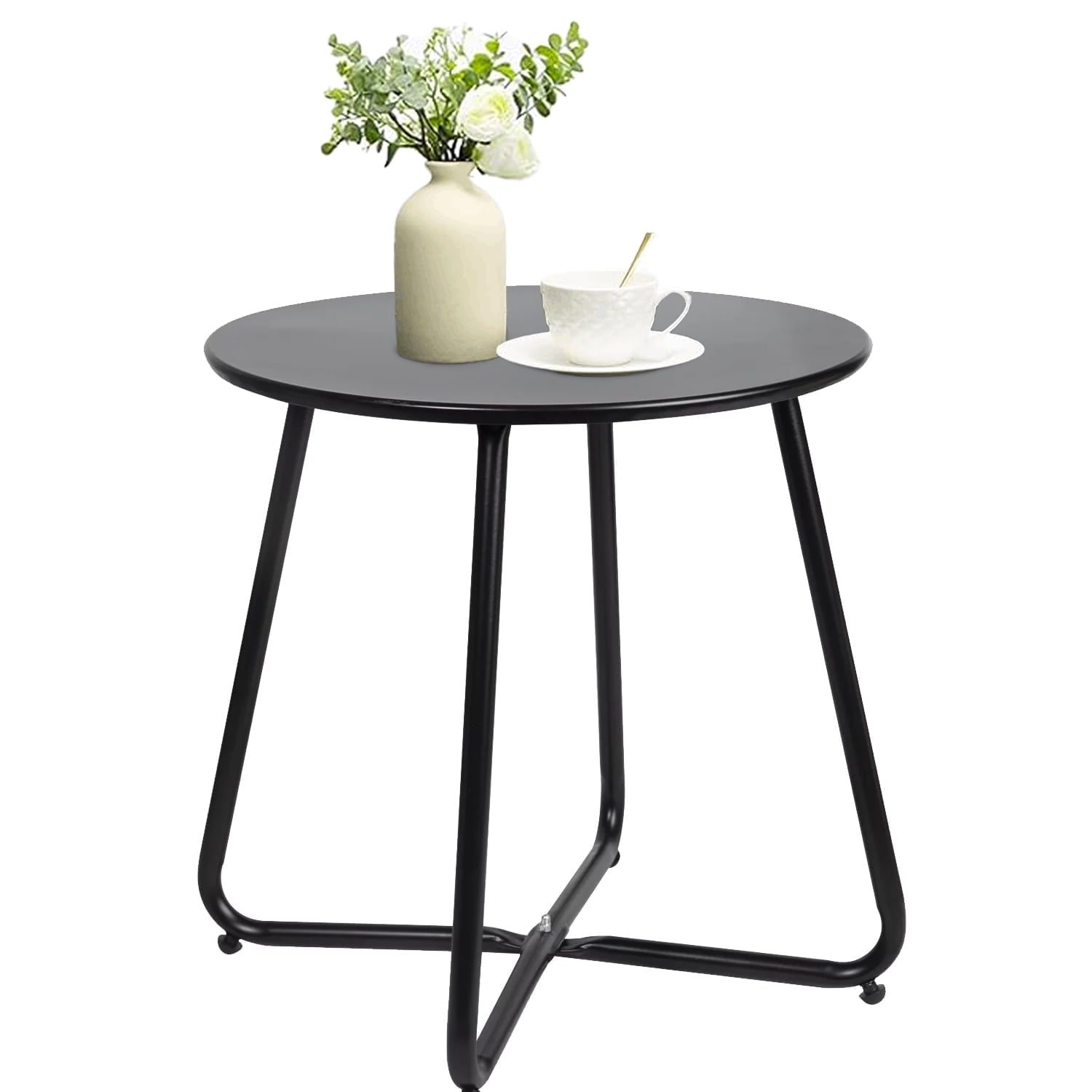 CERBIOR Small Metal Tray End Table, Anti-Rust, Waterproof, for Indoor ...