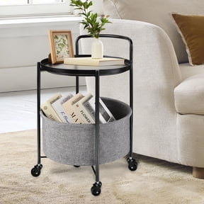 Round Pedestal End Table, Metal Small Side Table, Circle Drink Table ...