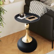 Skylar Round 3-Tier Side Accent Table with Raised Lip Edge Tabletop and ...