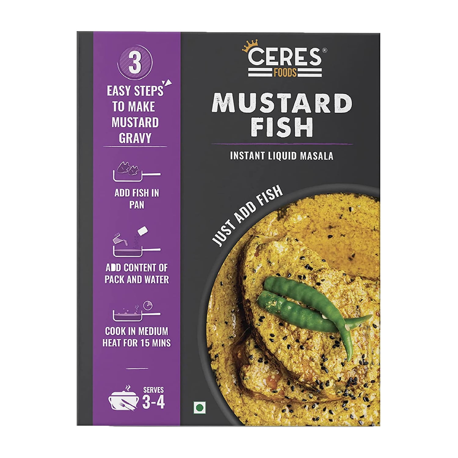 CERES FOODS Indian Bengali Mustard Fish Instant Liquid Masala Simmer ...