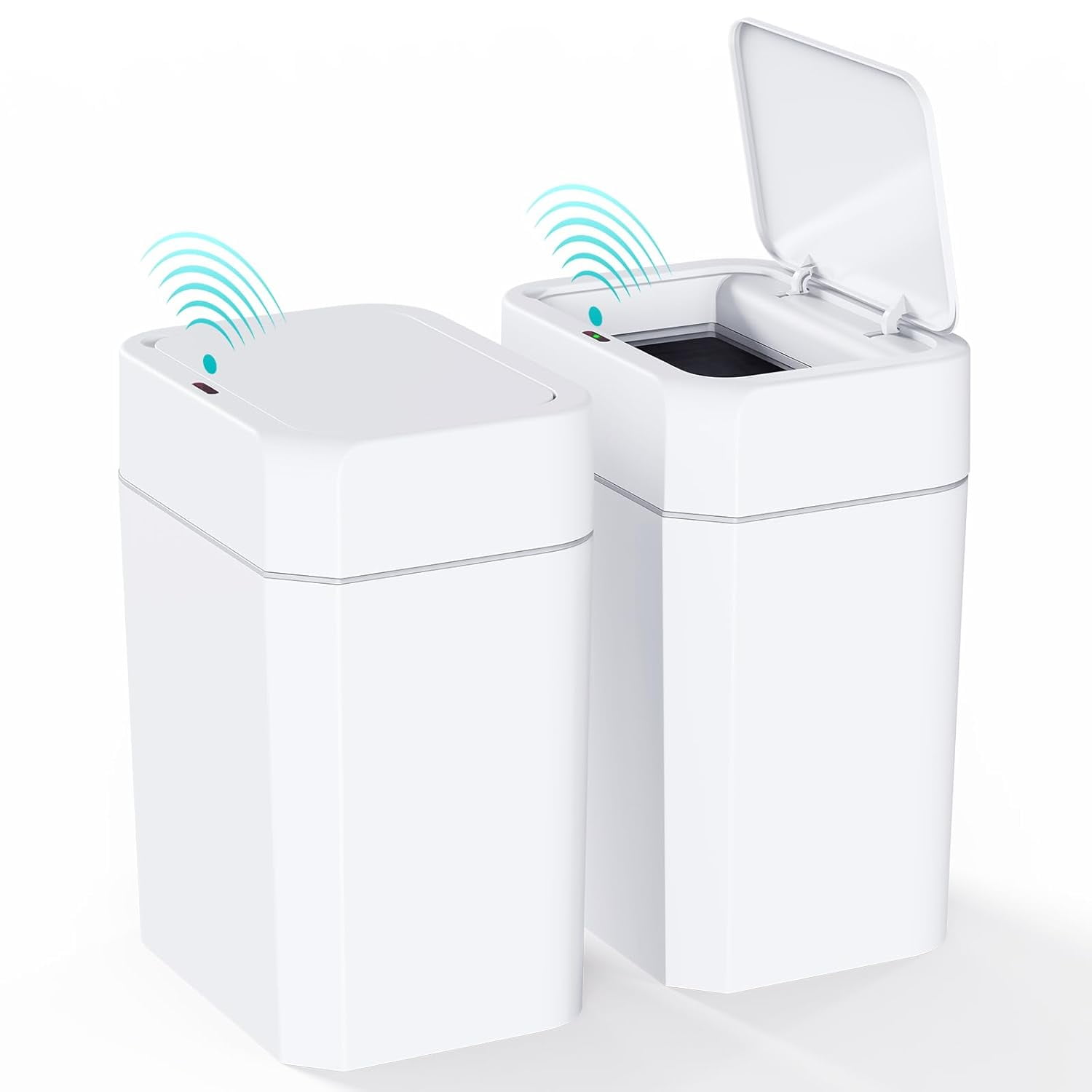 CEROELDA 2 Pack Motion Sensor Bathroom Trash Can with Lid, 2.6 Gallon ...