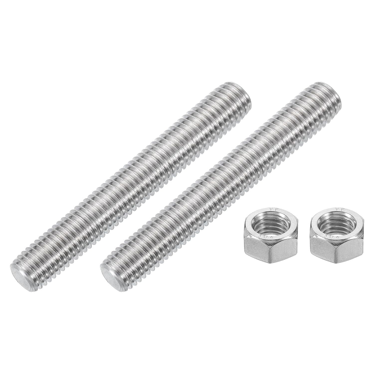 CERPXFF-1/2"-13 Fully All Threaded Rod, 2Pcs 304 Stainless Steel Long ...