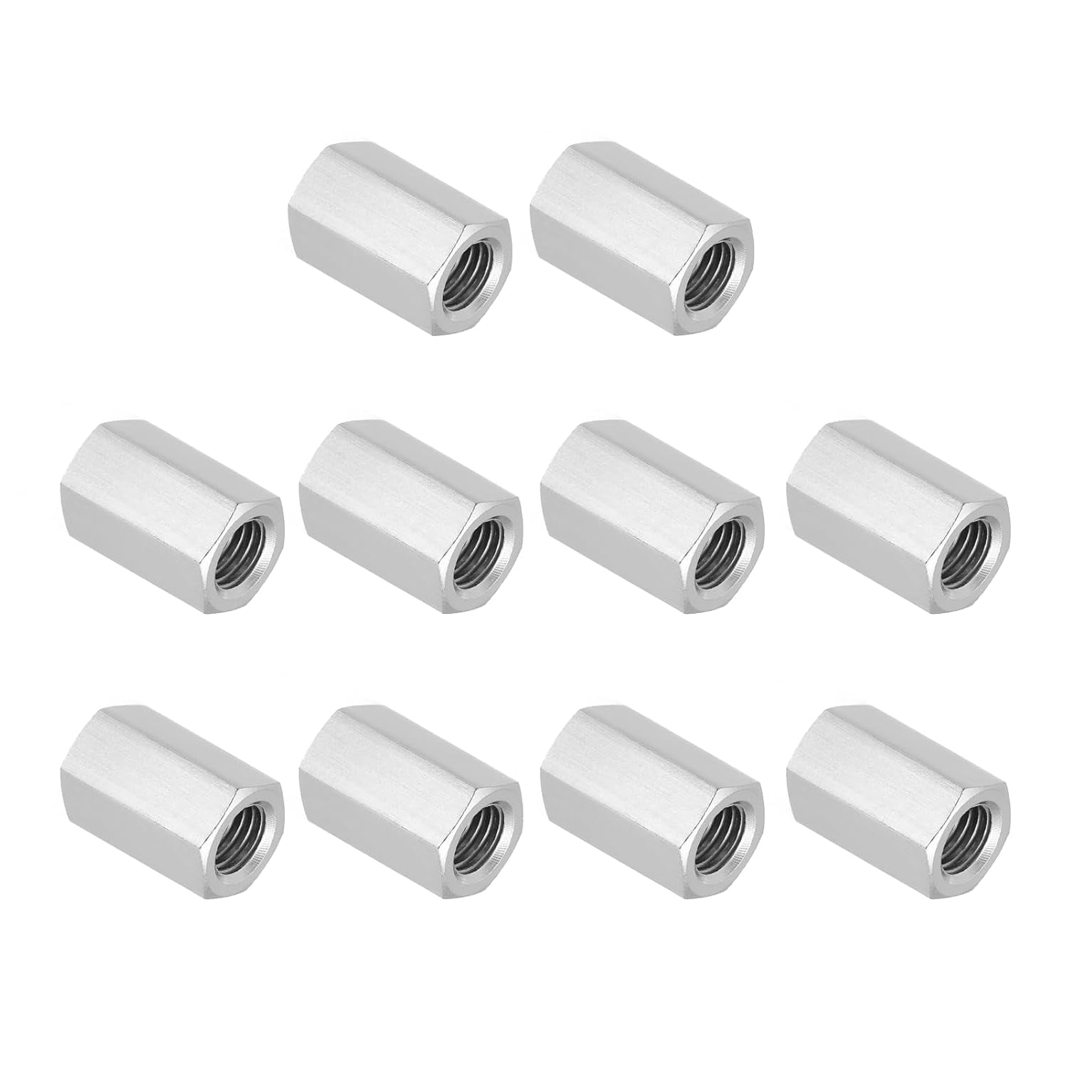 CERPXFF-1/2"-13 UNC 304 Stainless Steel Hex Coupling Nuts, 10Pcs 1.2 ...
