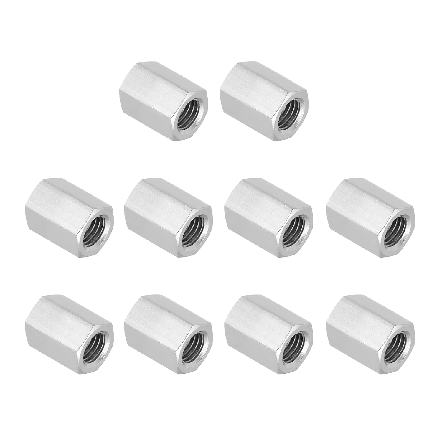 CERPXFF-1/2"-13 UNC 304 Stainless Steel Hex Coupling Nuts, 10Pcs 1 ...