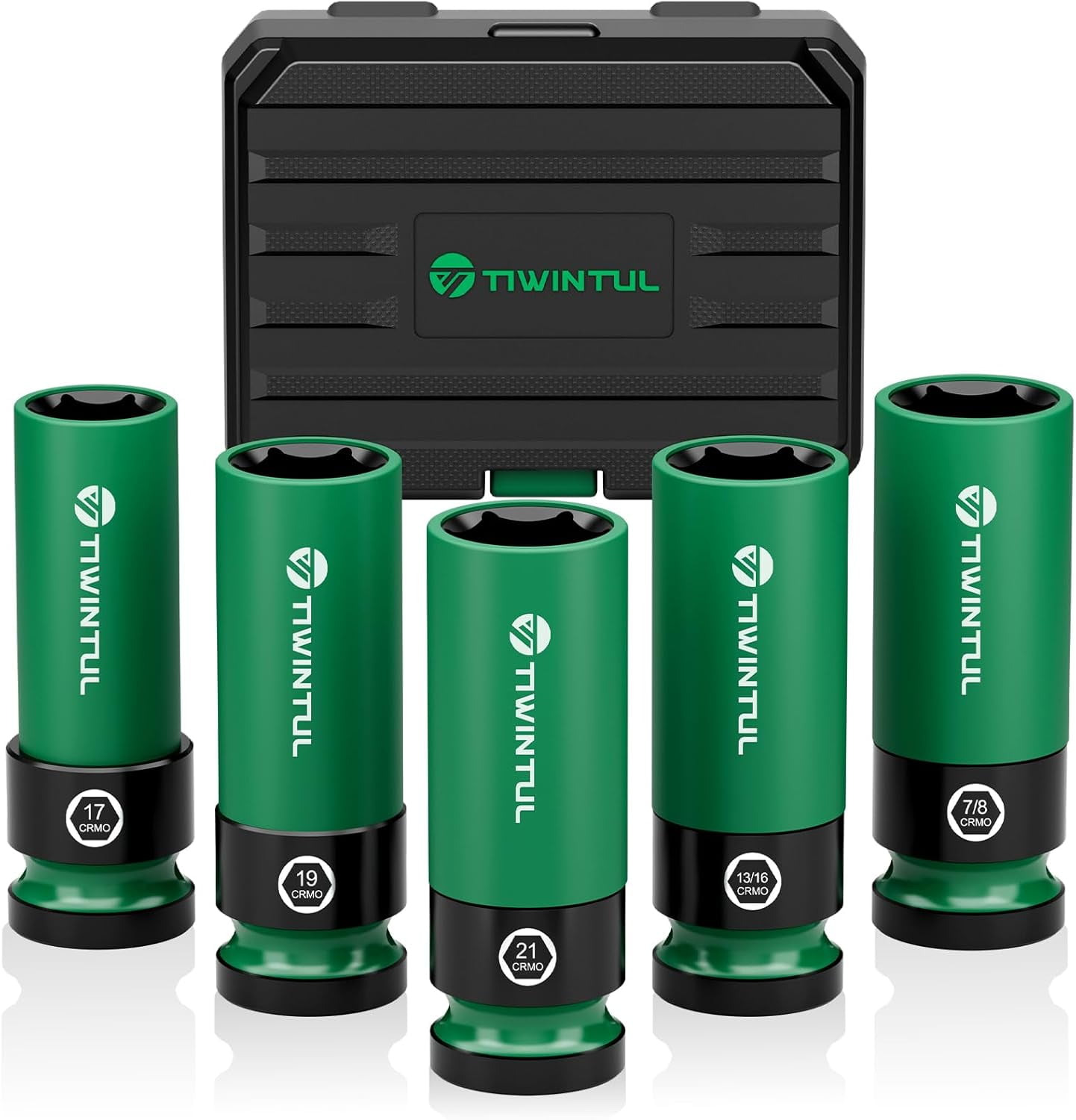 CERPXFF-1/2" Wheel Protector Impact Socket Set, 5Pcs Non-Marring Lug ...