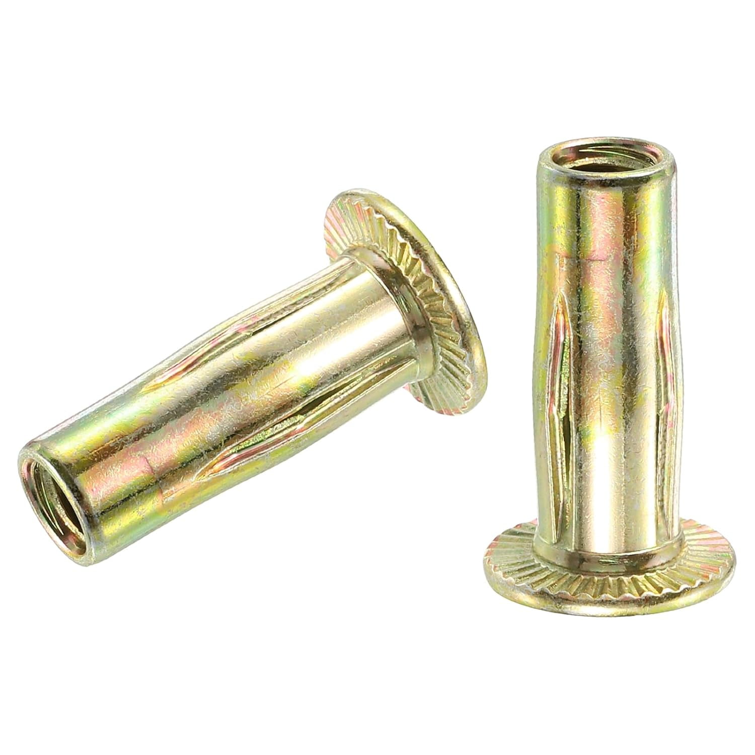 CERPXFF-1/4-20 Multi-Grip Rivet Nuts, 10pcs Pre-Bulbed Shank Flat Head ...