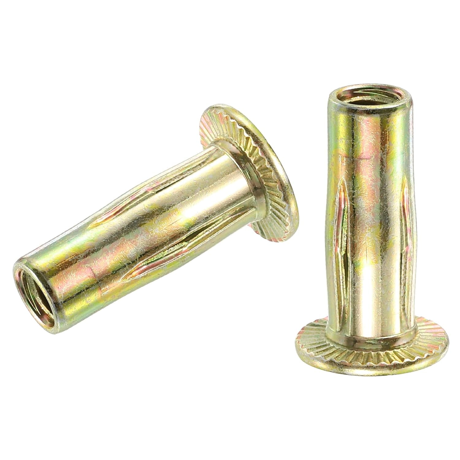 CERPXFF-1/4-20 Multi-Grip Rivet Nuts, 30pcs Pre-Bulbed Shank Flat Head ...