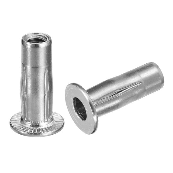 CERPXFF-1/4-20 Multi-Grip Rivet Nuts, 5pcs Pre-Bulbed Shank Flat Head ...
