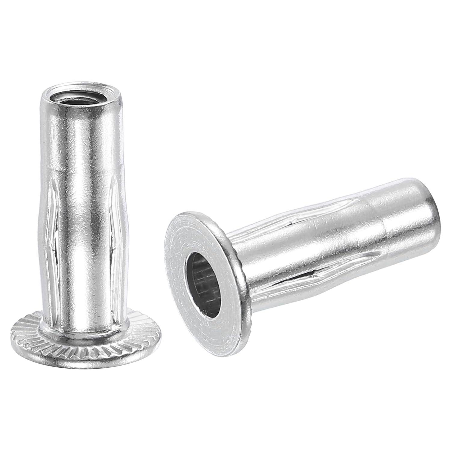 CERPXFF-1/4-20 Multi-Grip Rivet Nuts, 6pcs Pre-Bulbed Shank Flat Head ...