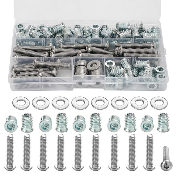 CERPXFF-1/4-20 Threaded Inserts for Wood with Bolts Fully Threaded ...