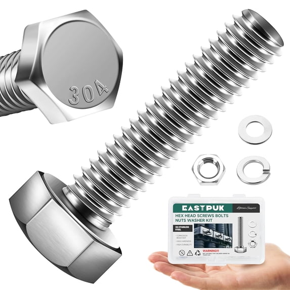 CERPXFF-1/4-20 x 1-1/4" Hex Head Bolts Screws with Nuts, Flat & Lock ...