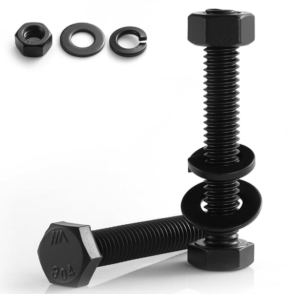 CERPXFF-1/4-20 x 4 Hex Head Screws Bolts,Hex Nuts,Flat & Lock Washers ...