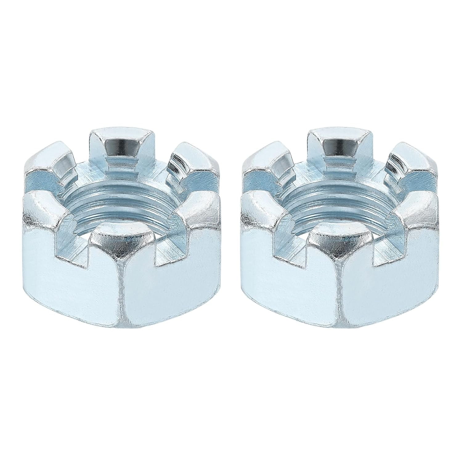 CERPXFF-1-8 UNC Hexagon Slotted Nut, Grade 6.8 Zinc-Plated Carbon Steel ...