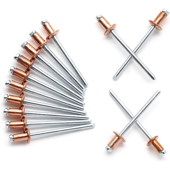 CERPXFF-1/8" x 1/4" Red Copper Pop Rivets Assortment - 60Pcs, Aluminum ...
