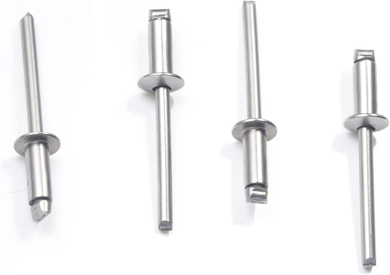CERPXFF-1/8" x 3/8" Stainless Steel Blind Rivets, 3.2 x 10mm Pop Rivets ...