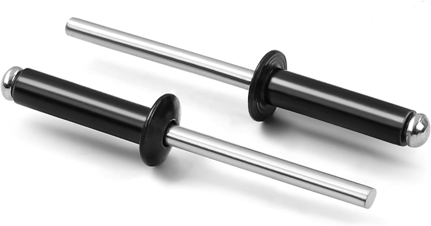 CERPXFF-1/8" x 5/16" Aluminum Blind Rivets Black, 3.2mm x 8mm Pop Rivet ...