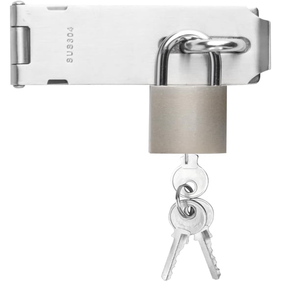 CERPXFF-1 Pcs Black Stainless Steel Padlock Hasp, Door Hasp Latch Locks ...