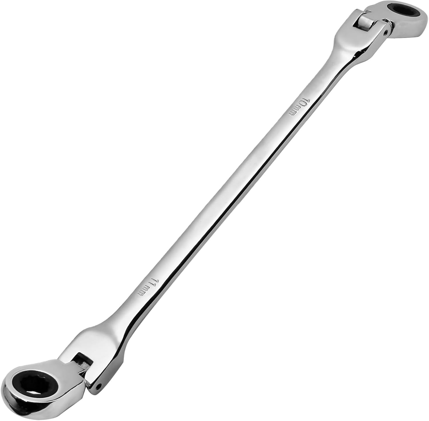 CERPXFF-10-11mm Extra Long Flex-Head Ratcheting Wrench, Metric Double ...