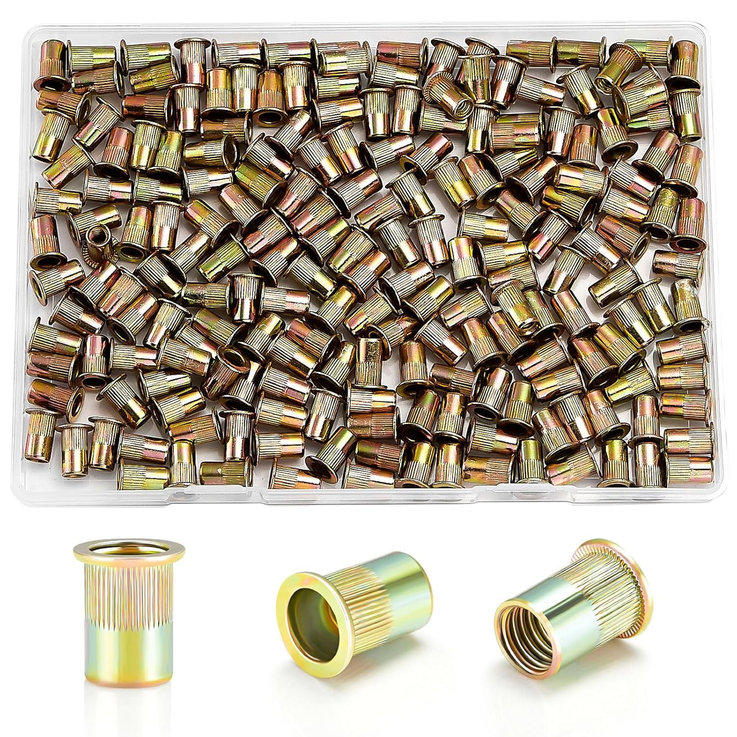 CERPXFF-#10-24 Rivet Nuts 200Pcs,Carbon Steel 10-24 UNC Rivnuts ...