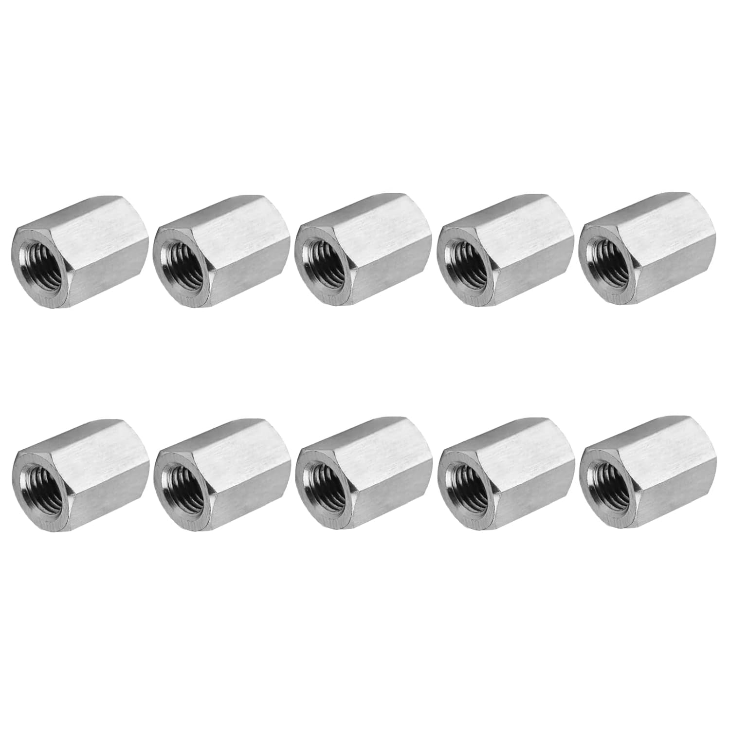 CERPXFF-10#-32 UNF 304 Stainless Steel Hex Coupling Nuts, 10 Pcs 10mm ...