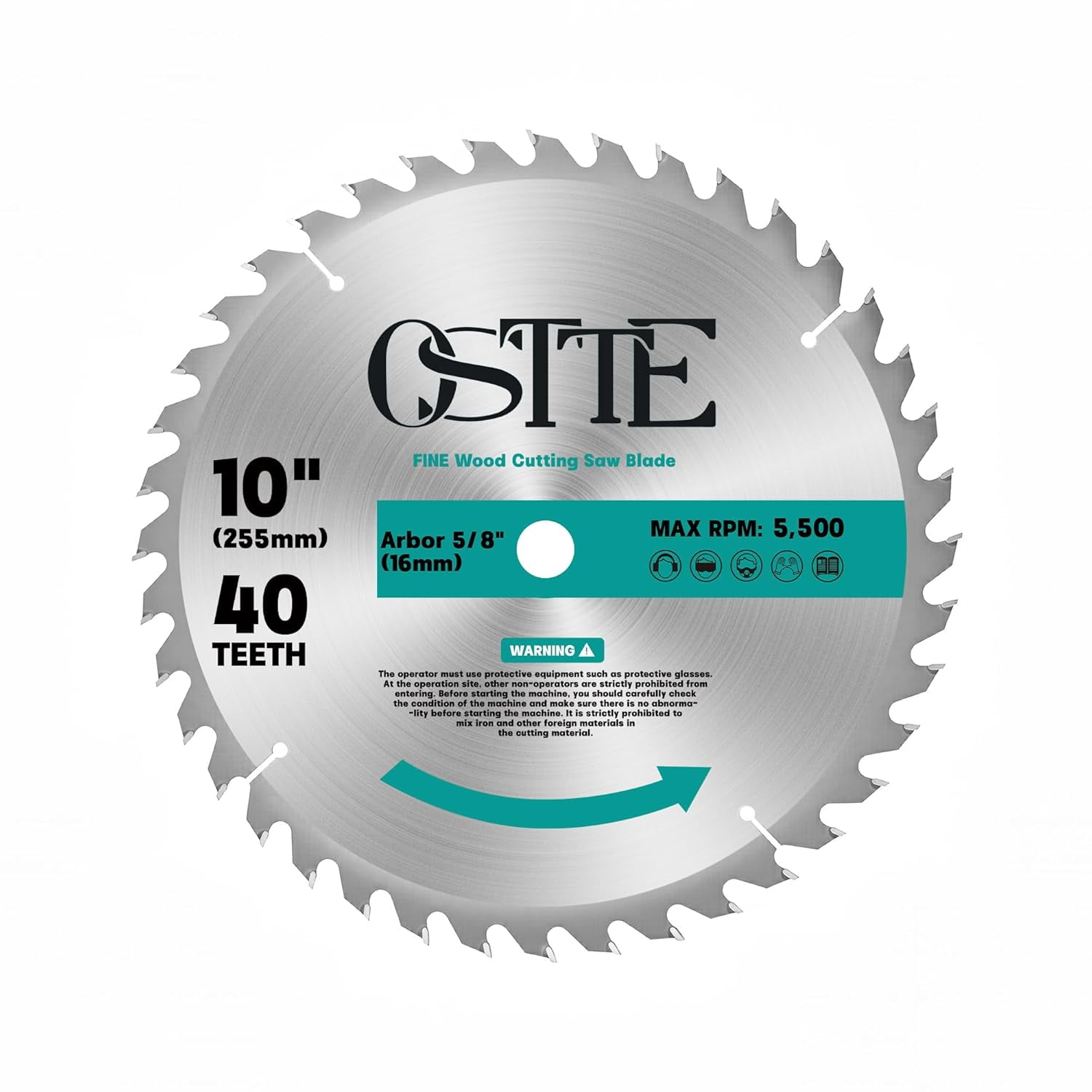 CERPXFF-10-Inch Table Saw Blade 40 T, 5/8 Inch Arbor Circular Saw ...
