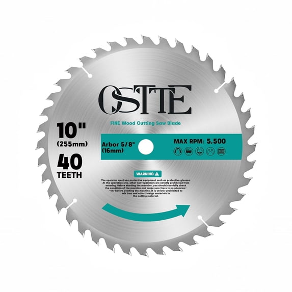 CERPXFF-10-Inch Table Saw Blade 40 T, 5/8 Inch Arbor Circular Saw ...