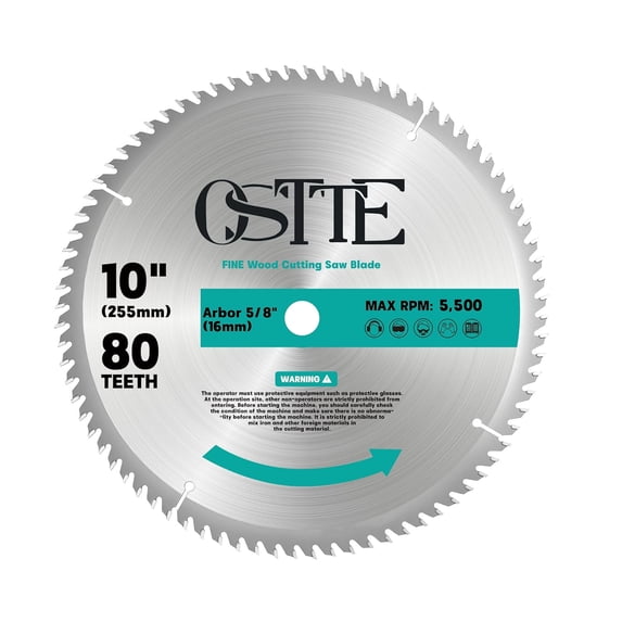 CERPXFF-10-Inch Table Saw Blade 80 T, 5/8 Inch Arbor Circular Saw ...