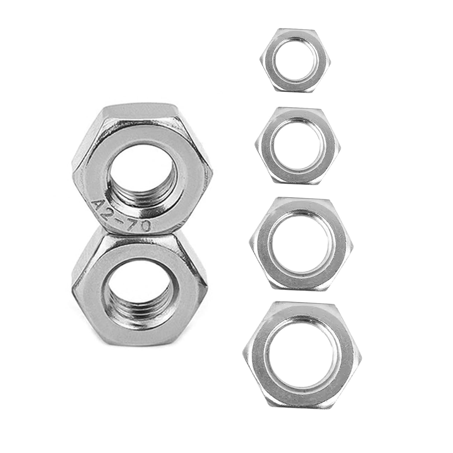 CERPXFF-10 PCS M12-1.75 Stainless Steel Metric Hex Nuts,Stainless Steel ...